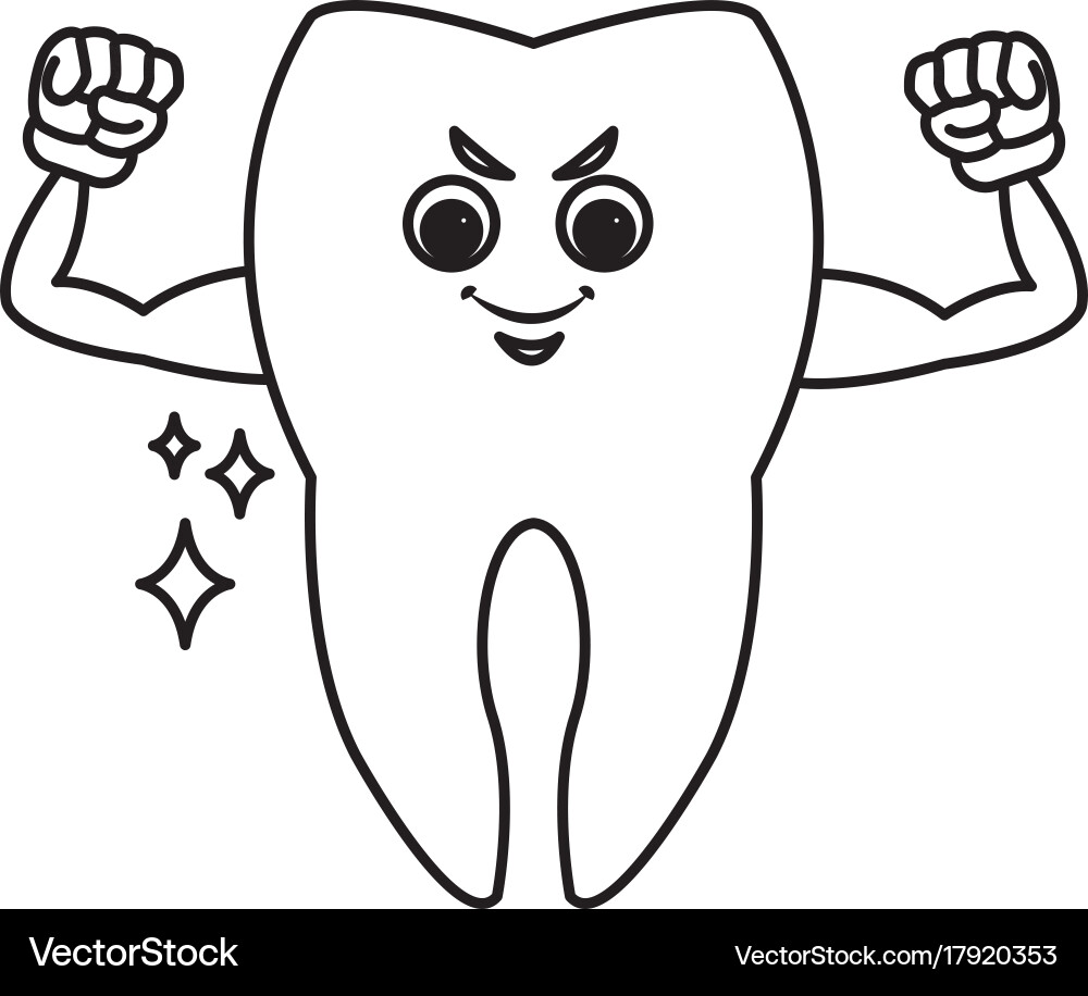 Cute tooth cartoon Royalty Free Vector Image - VectorStock