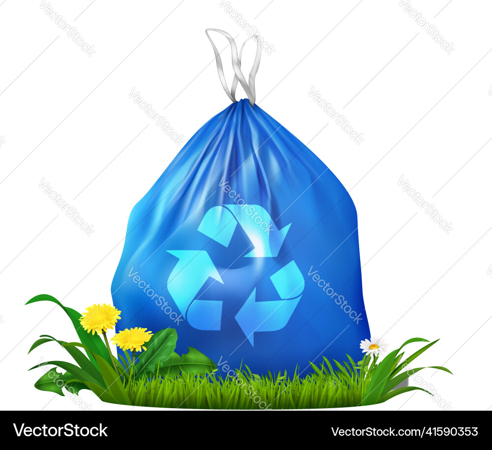 Eco trash bag composition Royalty Free Vector Image