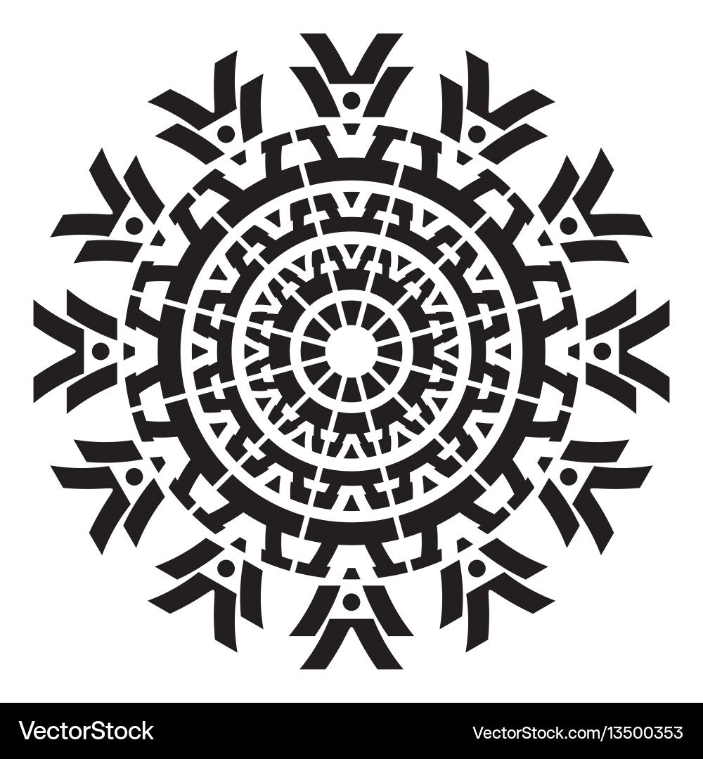 Geometric round ornament Royalty Free Vector Image