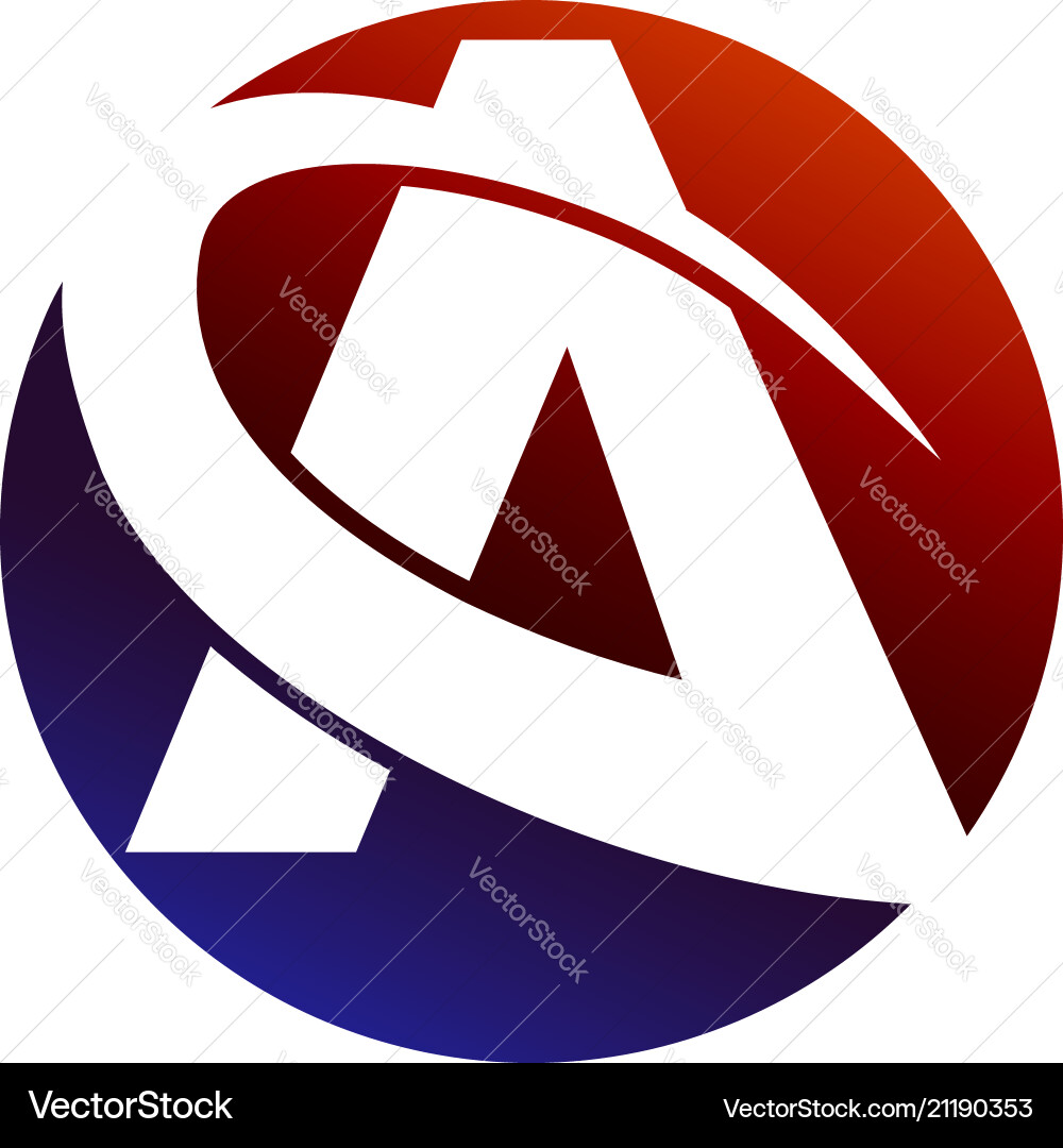 Letter a round logo design concept template Vector Image
