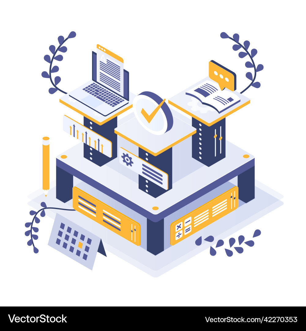 Modern and digitalized educational method system Vector Image