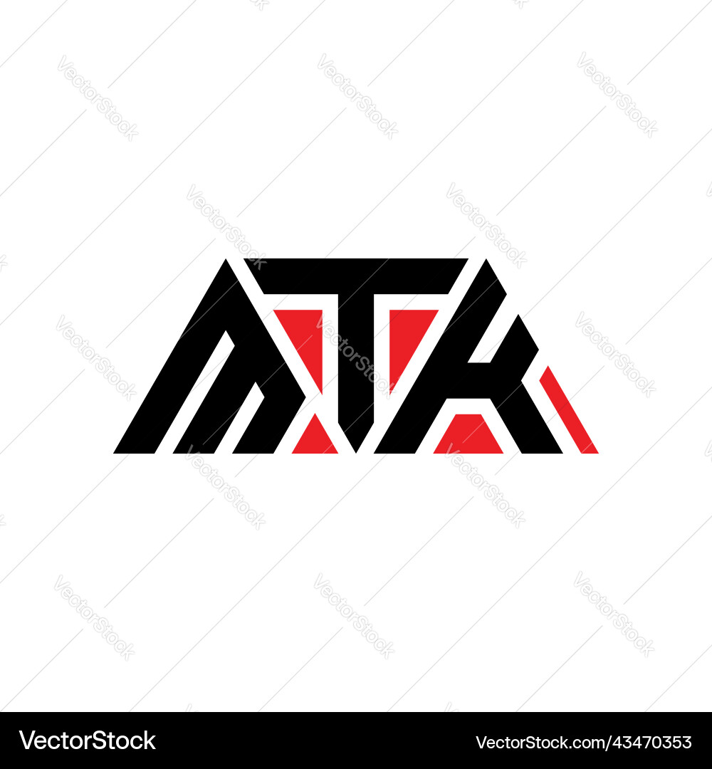 Mtk triangle letter logo design Royalty Free Vector Image