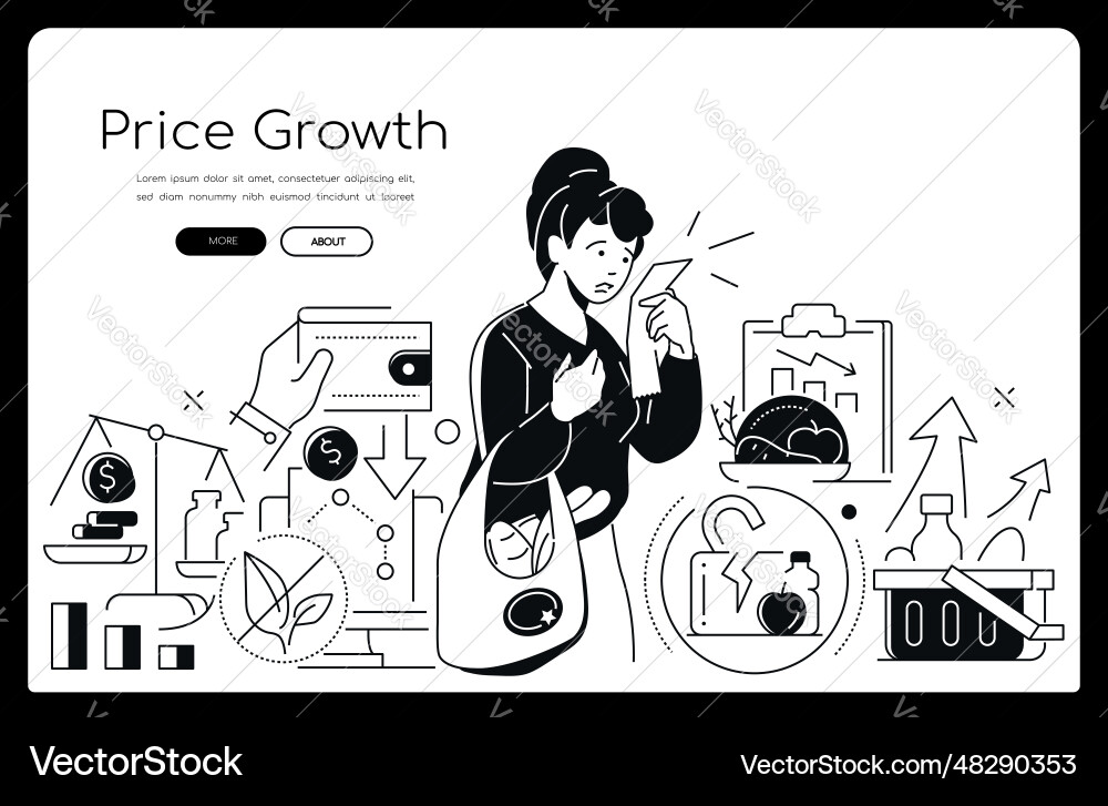 Price growth - modern line design style banner Vector Image
