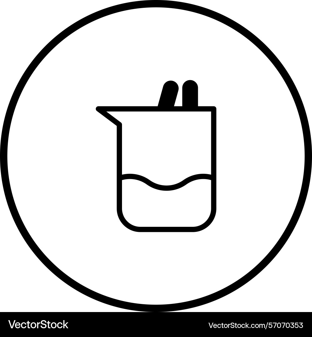 Simple science beaker icon with liquid inside and Vector Image