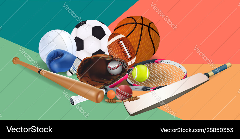 Sports equipments Royalty Free Vector Image - VectorStock