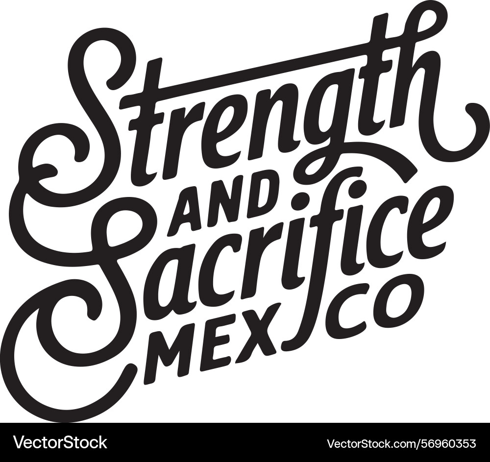 Strength and sacrifice mexico co logo Royalty Free Vector