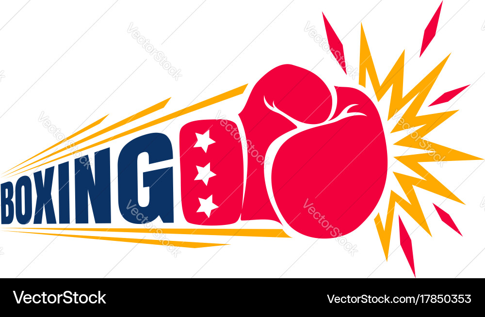 Vintage logo for boxing Royalty Free Vector Image
