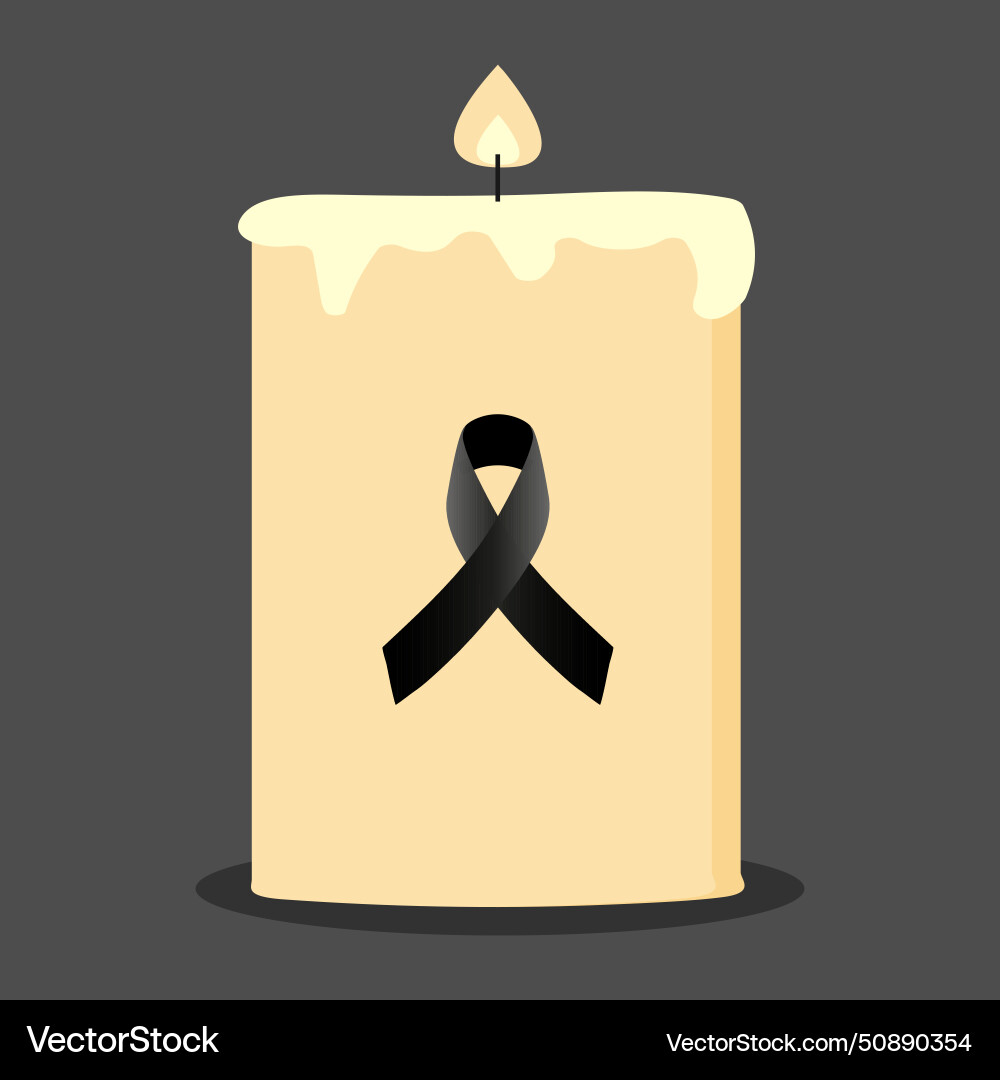 Black awareness ribbon with shadow Royalty Free Vector Image