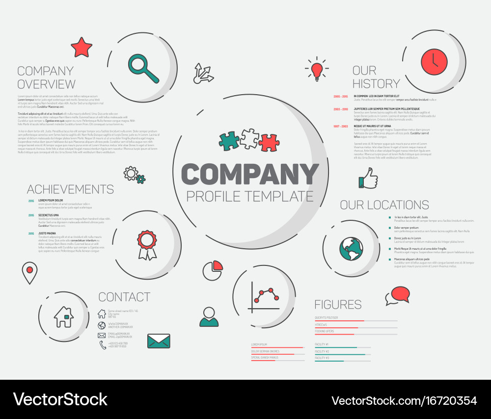 Company infographic profile design template Vector Image