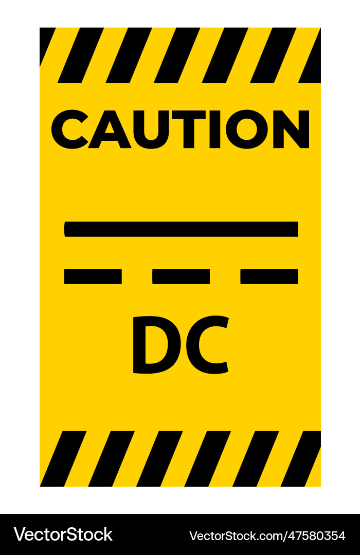 Direct current dc symbol sign isolate on white Vector Image