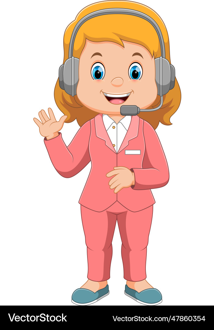 Female host and event presenter cartoon character Vector Image