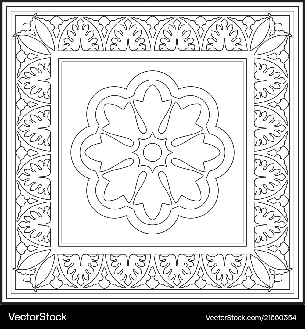 Floral rectangle Royalty Free Vector Image - VectorStock