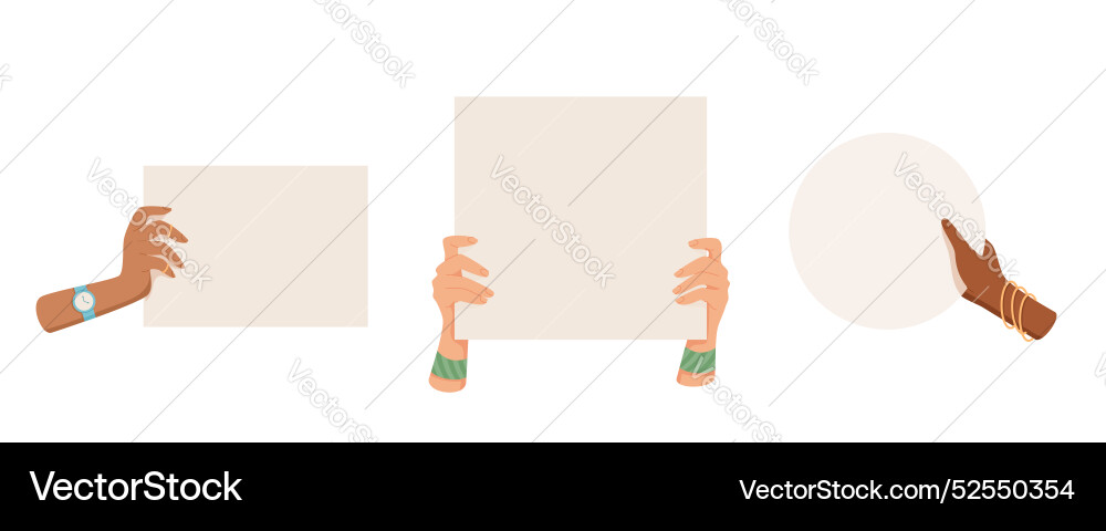 Hand parade revolution poster isolated collection Vector Image