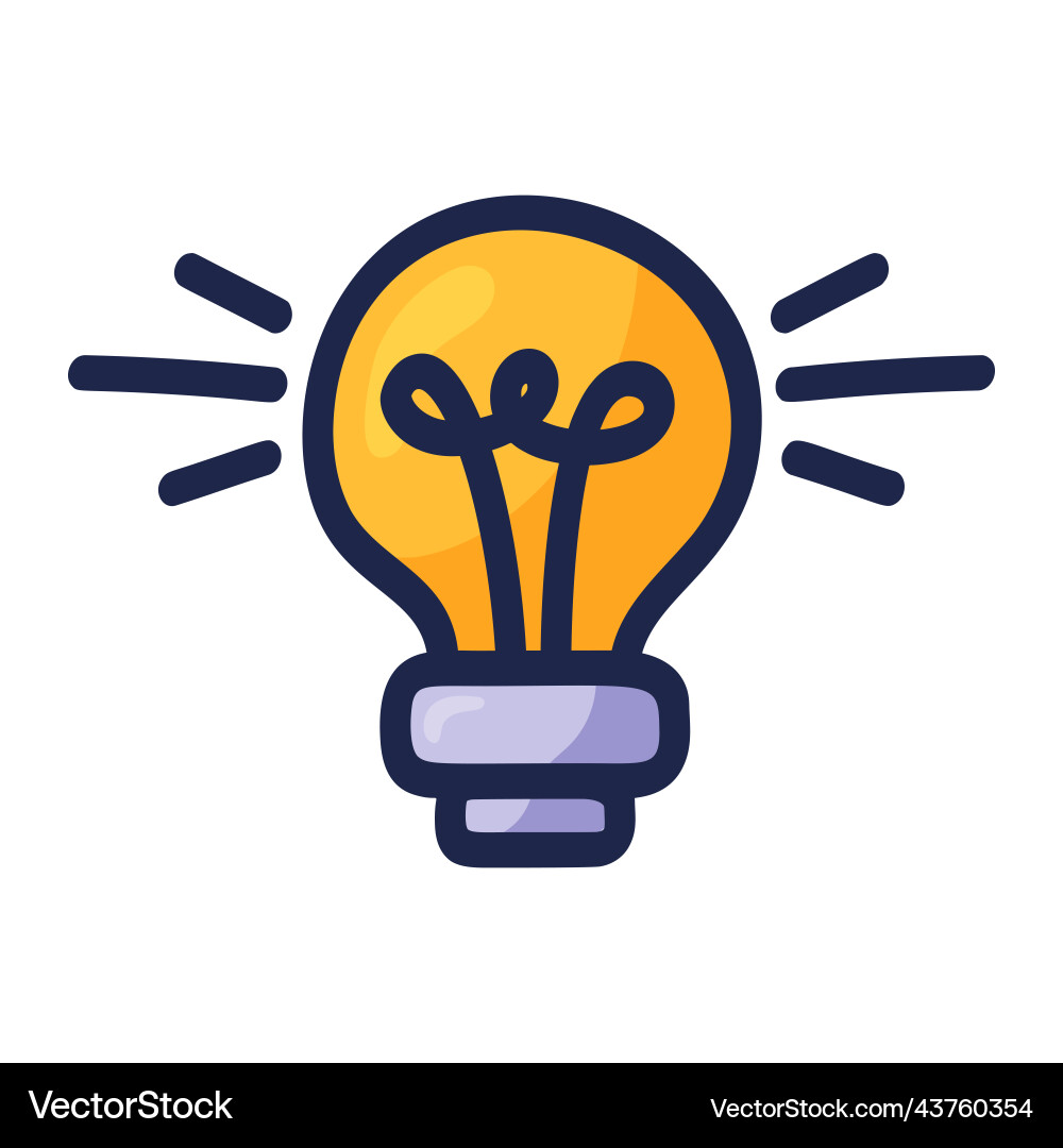 Light bulb cartoon doodle electric energy Vector Image