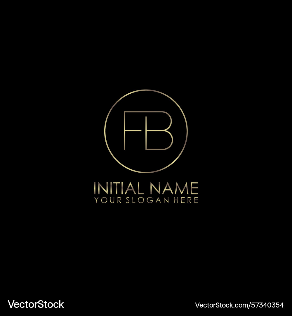 Luxury fb initial logo designs with elegant gold Vector Image