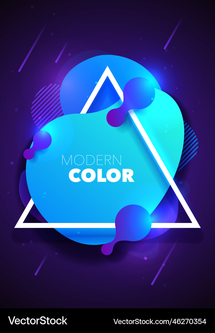 Neon colored liquid shapes with triangle Vector Image
