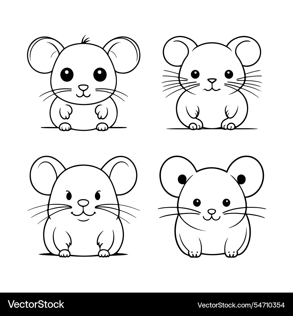 Rat line art Royalty Free Vector Image - VectorStock