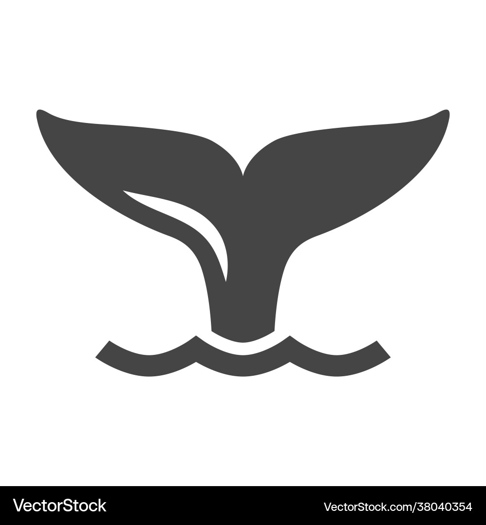 Simple monochrome fishtail icon Royalty Free Vector Image