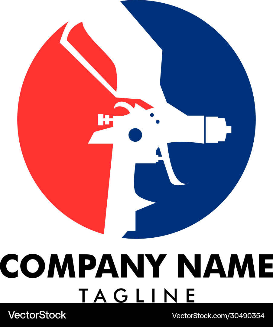 Spray Gun Logo Template Royalty Free Vector Image