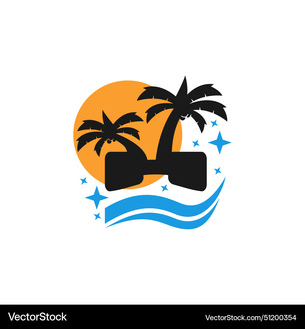 Summer beach logo Royalty Free Vector Image - VectorStock