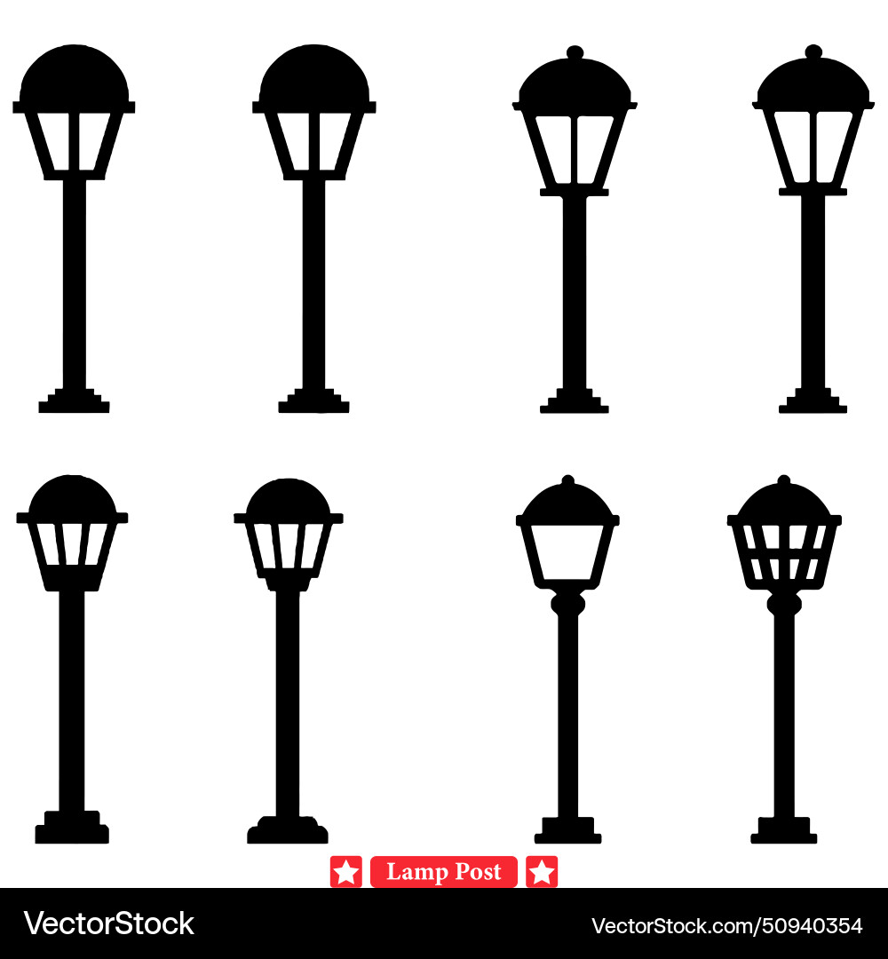 Vintage cityscape illumination elegant lamp post Vector Image