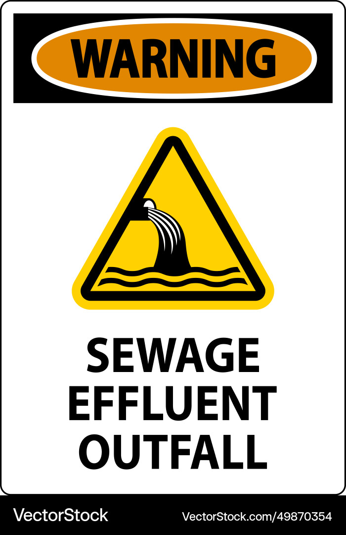 Water safety sign warning - sewage effluent Vector Image