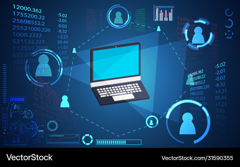 Abstract technology digital link network Vector Image