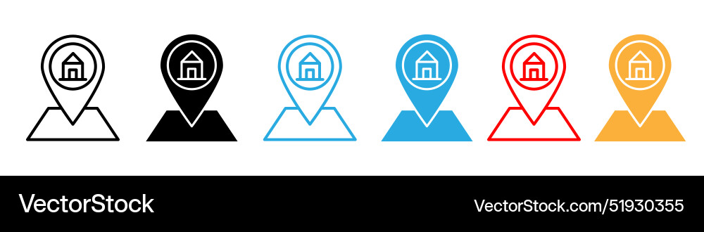Address icon logo set Royalty Free Vector Image