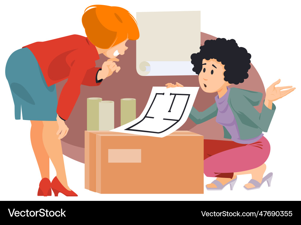 Cute characters make repair for internet Vector Image