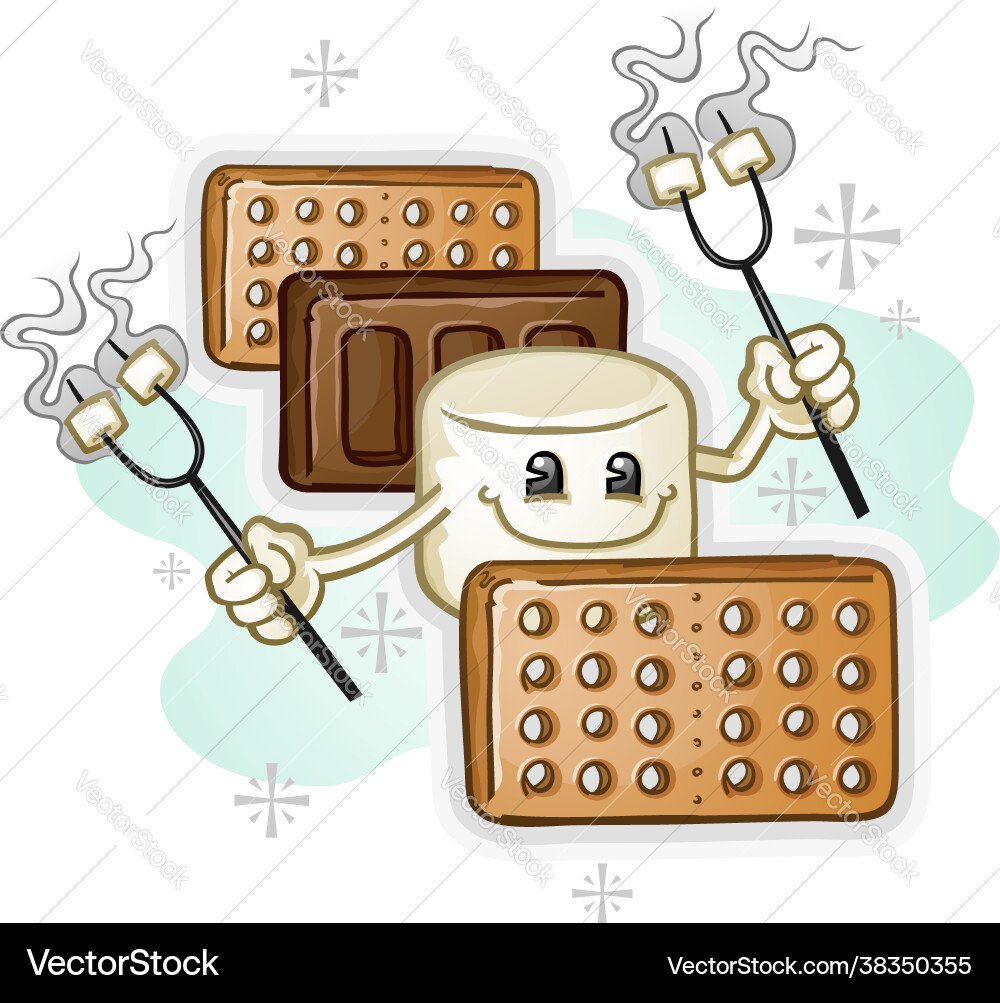 Delicious S'mores Cartoon Royalty Free Vector Image
