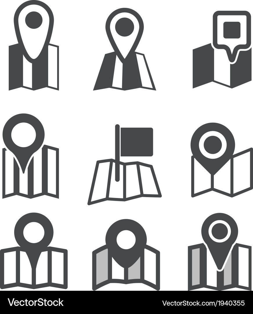 Different map web icons Royalty Free Vector Image