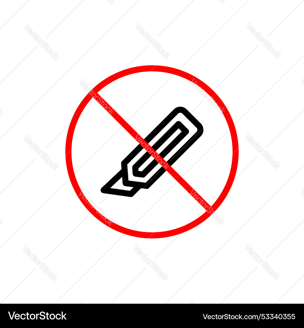Do not cut icon set ban cutter logo symbol Vector Image