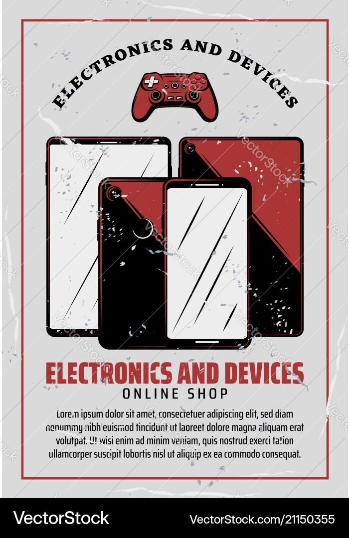 Electronic device poster of digital technology Vector Image