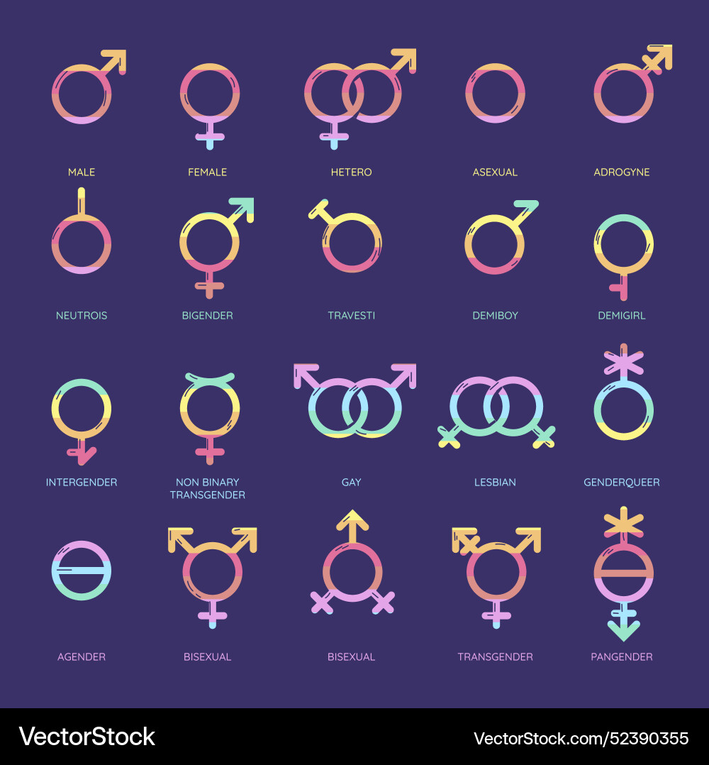 Flat lgbt pride month symbols collection Vector Image
