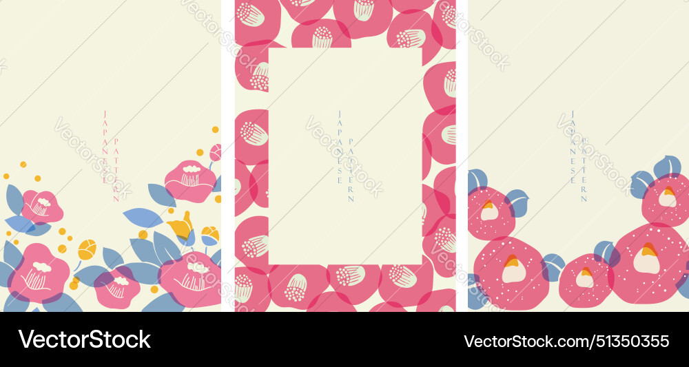 Floral pattern with asian tradition banner design Vector Image