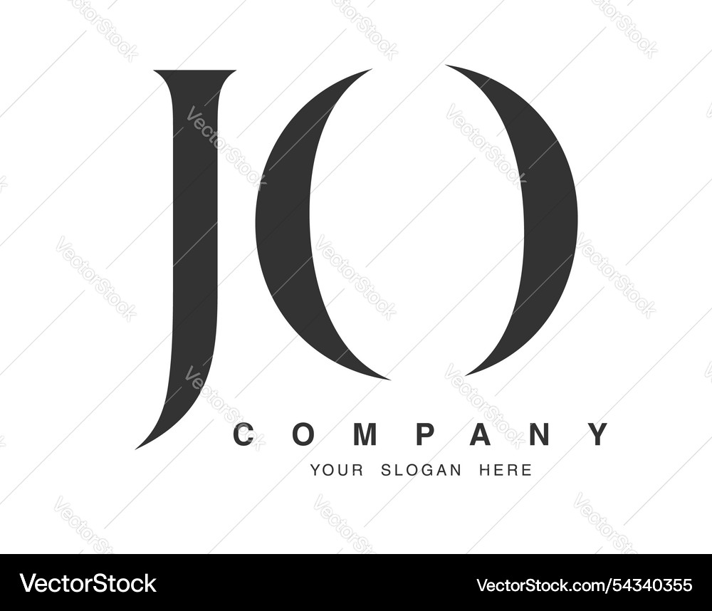 Jo logo design initial letter j and o serif font – Royalty-Free Vector ...