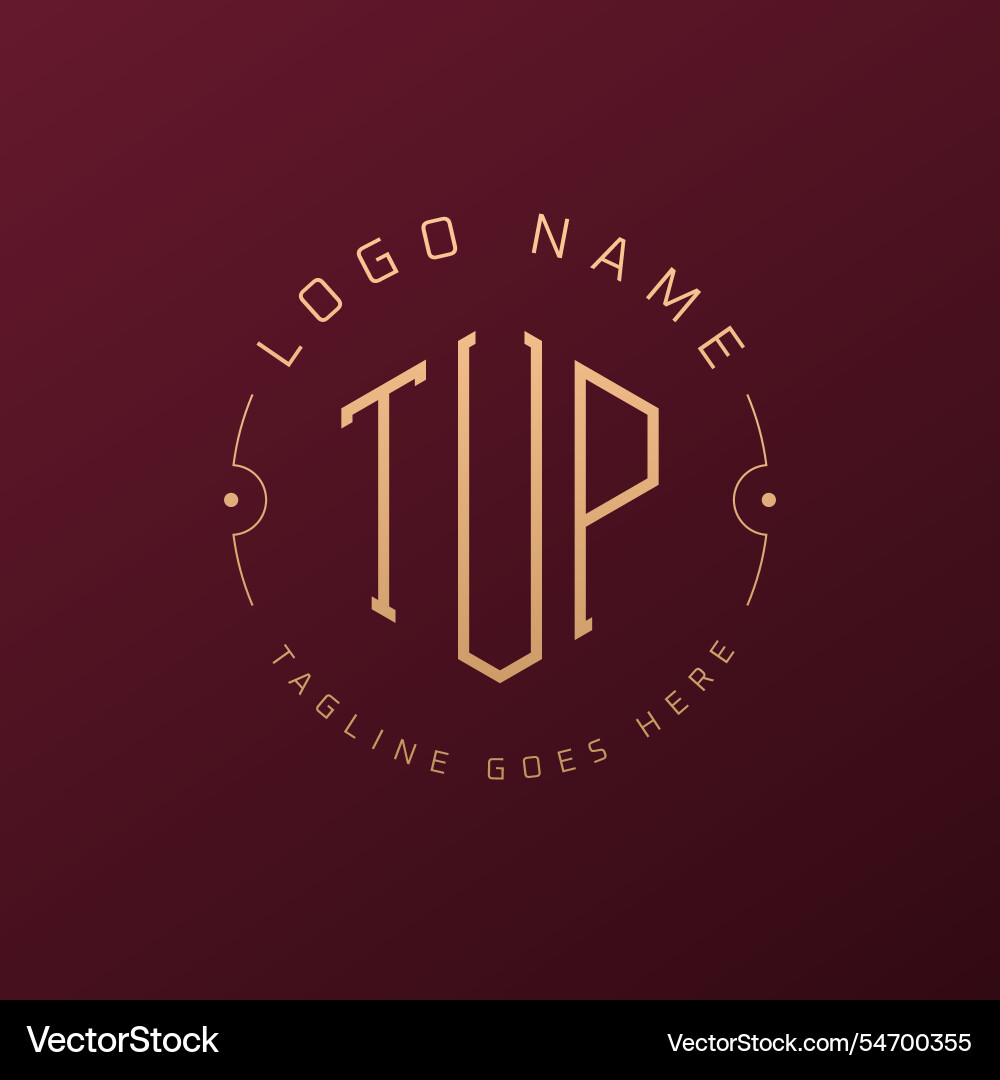 Luxury tup logo design elegant letter Royalty Free Vector