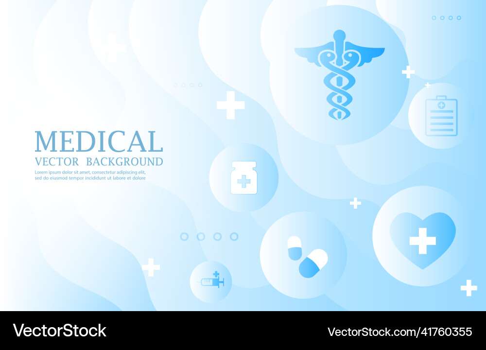 Medical blue color gradient wallpaper Royalty Free Vector