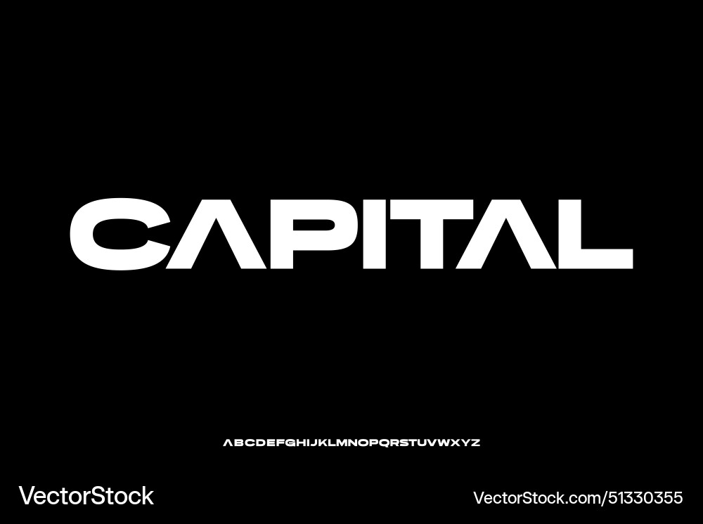 Modern strong bold capital alphabet display font Vector Image