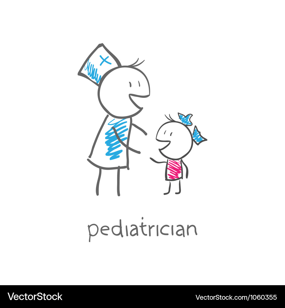 Pediatrician with child Royalty Free Vector Image