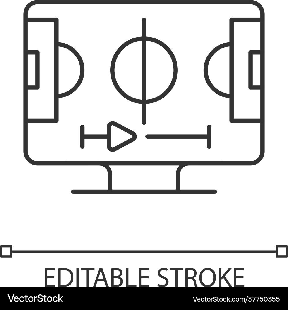 Sports streaming linear icon Royalty Free Vector Image