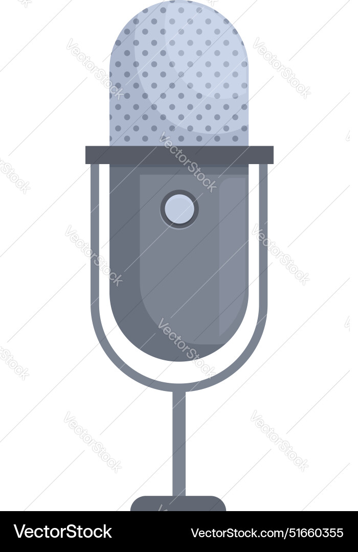 Studio microphone standing on a desk is recording Vector Image