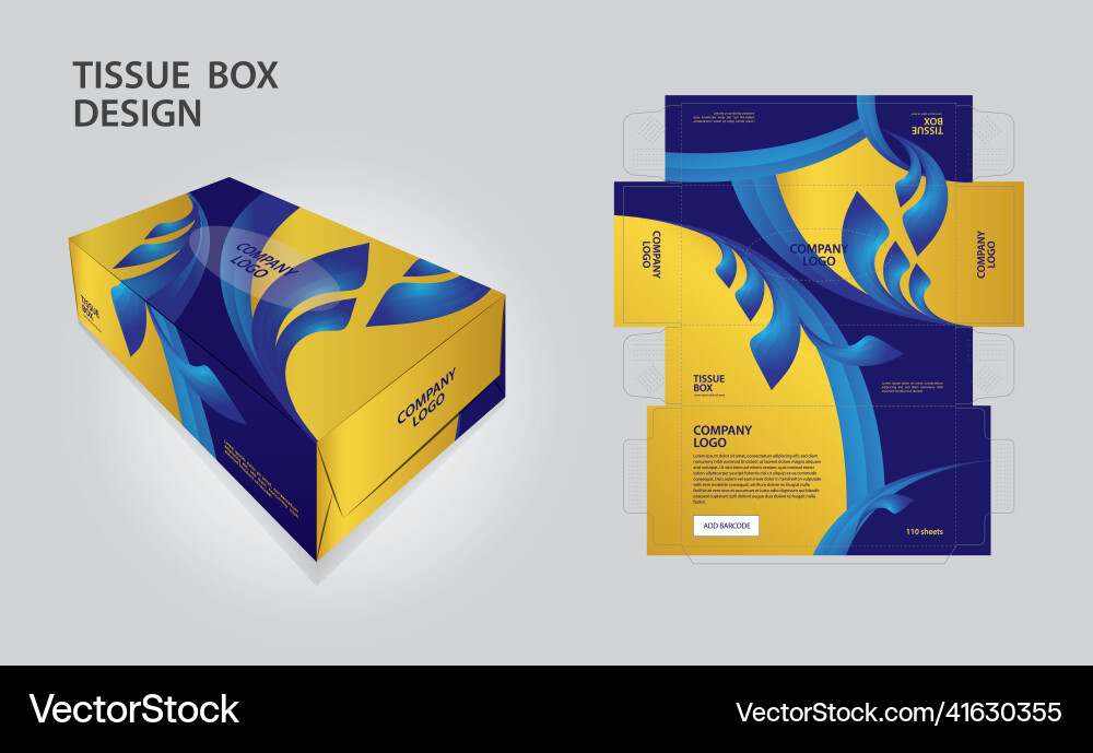 Tissue box design -3d box- packaging Royalty Free Vector