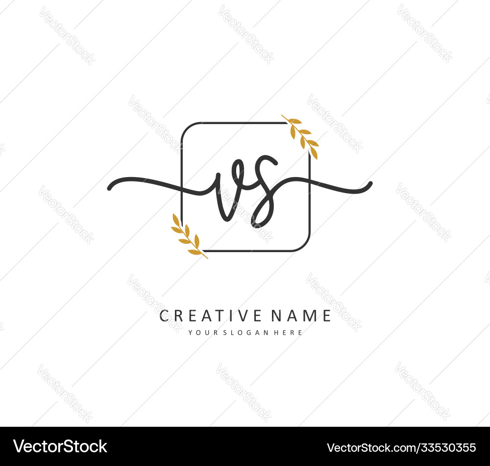 V s vs initial letter handwriting and signature Vector Image