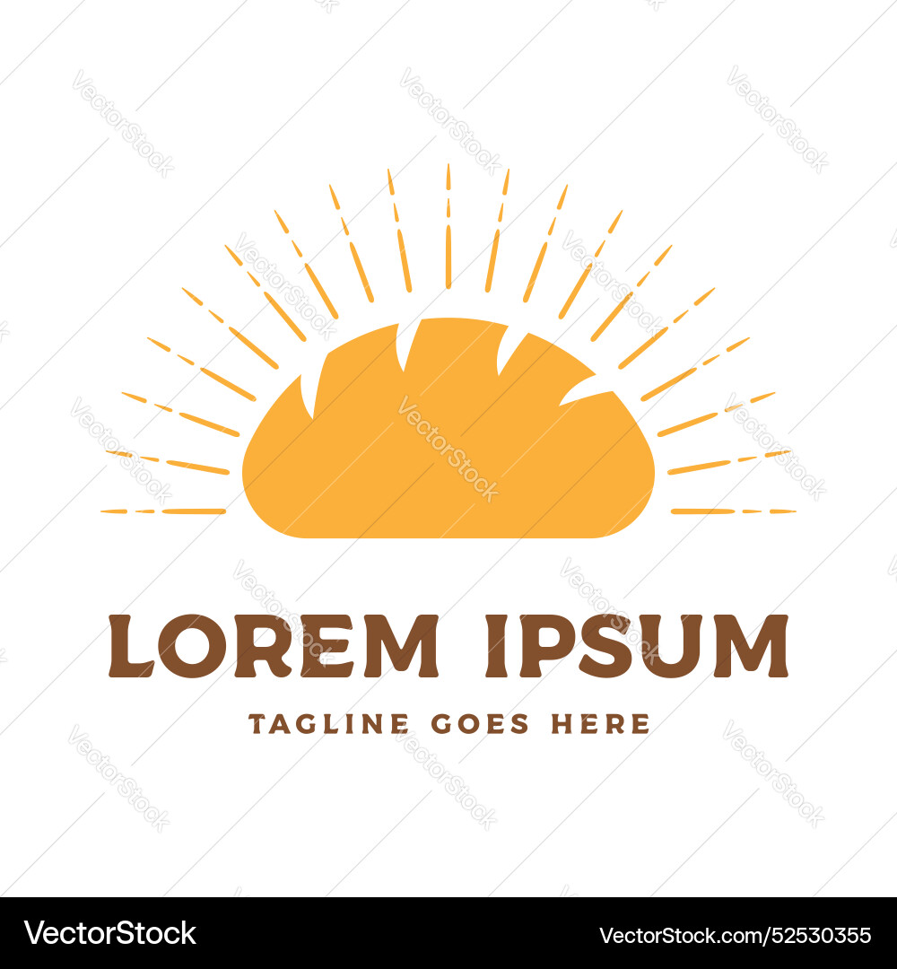 Vintage morning sunrise with bread for breakfast Vector Image