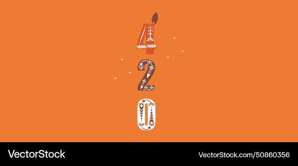 420 stylish design with orange background Vector Image