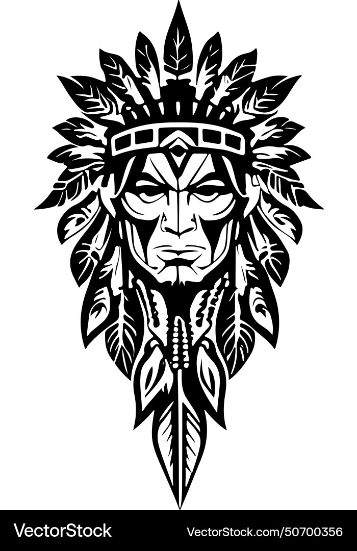A beautiful iconic native american chief Vector Image