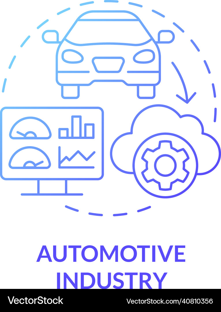Automotive industry blue gradient concept icon Vector Image