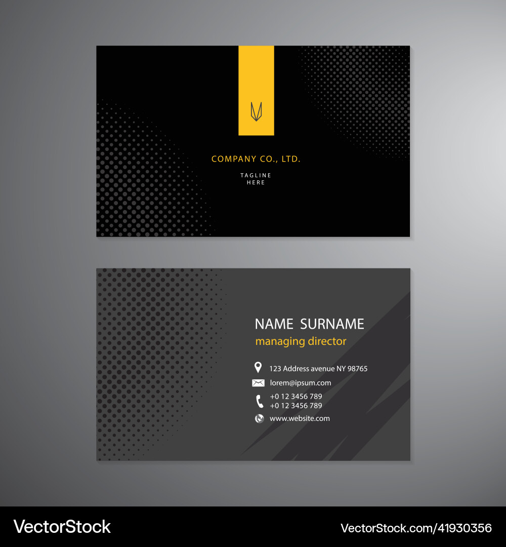 Black business cards set design template Vector Image