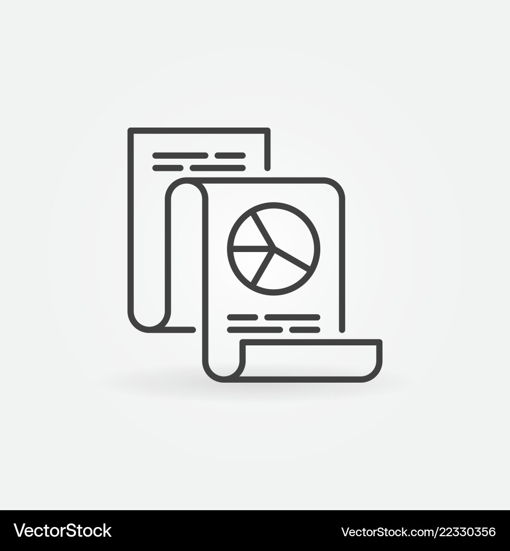 Business statistics report icon in thin Royalty Free Vector